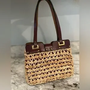 Borelli | Bags | Vintage Borelli Straw And Leather Purse | Poshmark
